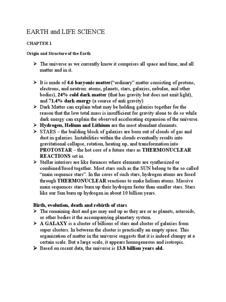 Chapter 1 Origin and Structure of The Earth | PDF | Stars | Solar System