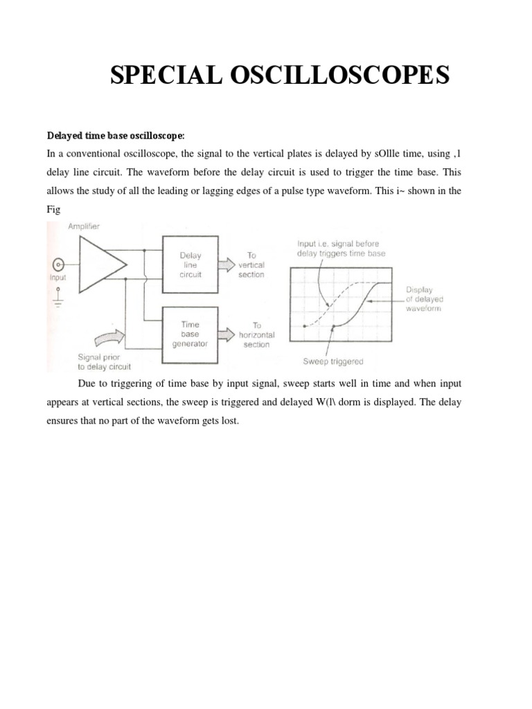 Special Oscilloscopes: Delayed Time Base Oscilloscope | PDF | Electronic Engineering ...