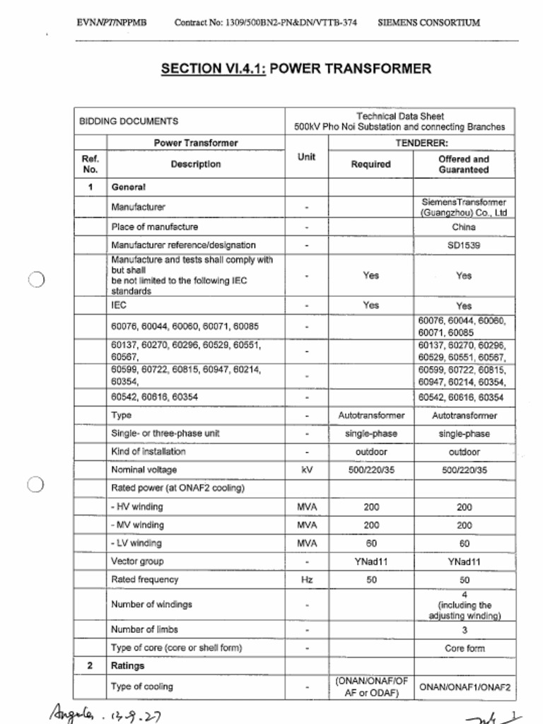 Technical-1-Power Transformer | PDF