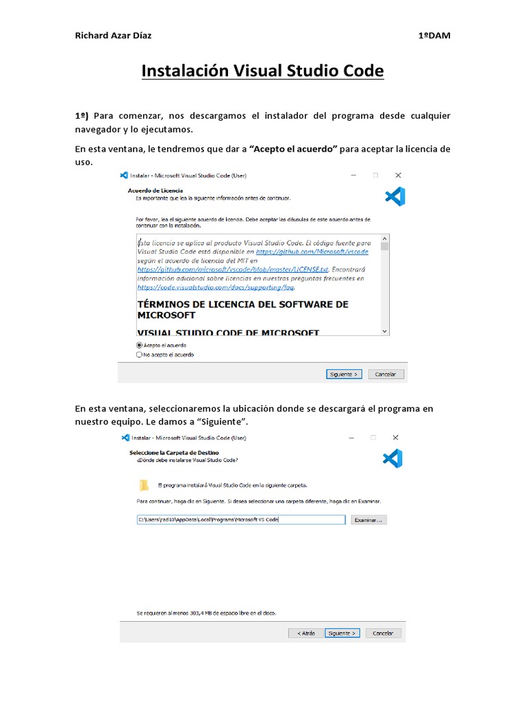 Instalación Visual Studio Code | PDF