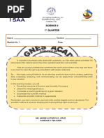 Science 7 Q1W1 | PDF | Experiment | Hypothesis