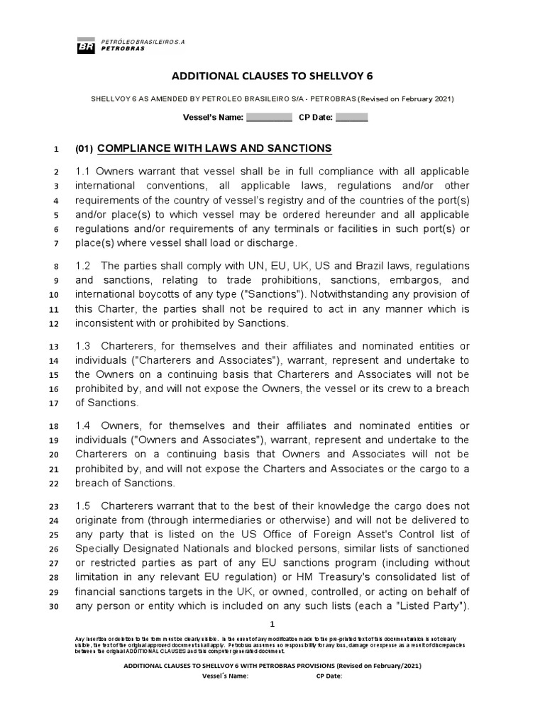 SV6 Part I - II - III - Add Cls To SV6 With PB Amends Rev04.02.21 | PDF ...