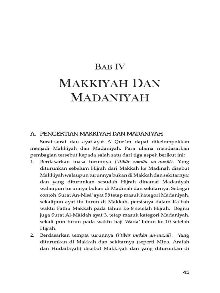 Makkiyah Dan Madaniyah | PDF | Filsafat | Sejarah