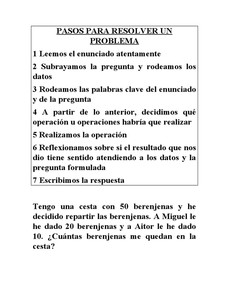 Pasos para Resolver Problemas y Ejercicio | PDF | Crecimiento personal ...