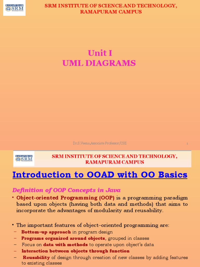 OODP - Unit - I - UML Diagram | PDF | Object Oriented Programming | Class (Computer Programming)