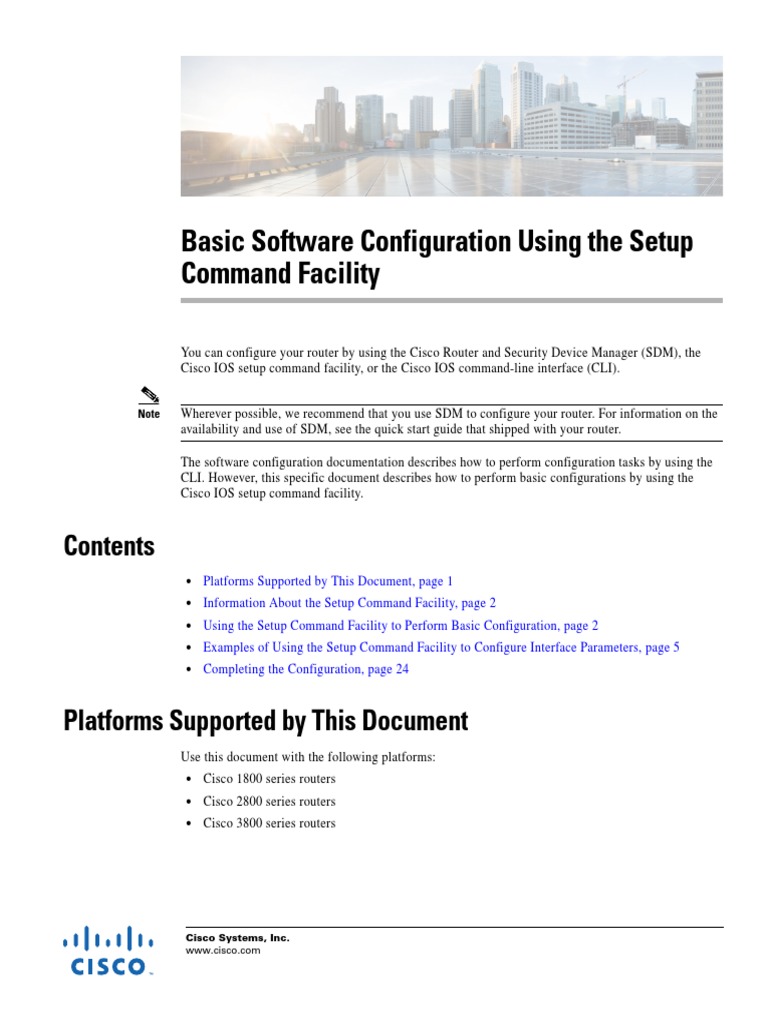 Basic Software Configuration Using The Setup Command Facility | PDF ...