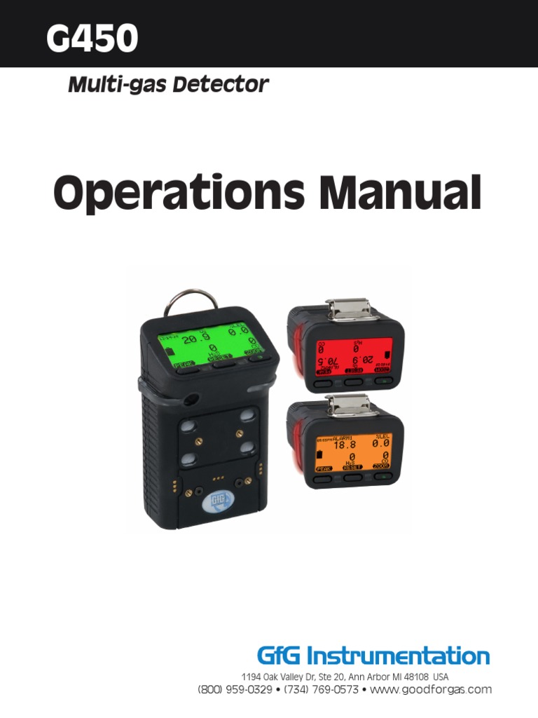 GFG G450 - Handheld Multi-Gas Sensor: Viasensor | PDF | Battery Charger ...