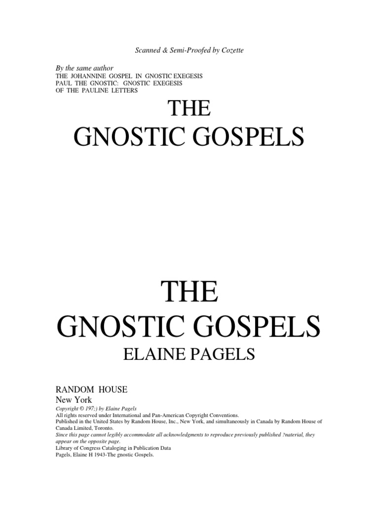 The Gnostic Gospels - Elaine Pagels | PDF | Gnosticism | New Testament