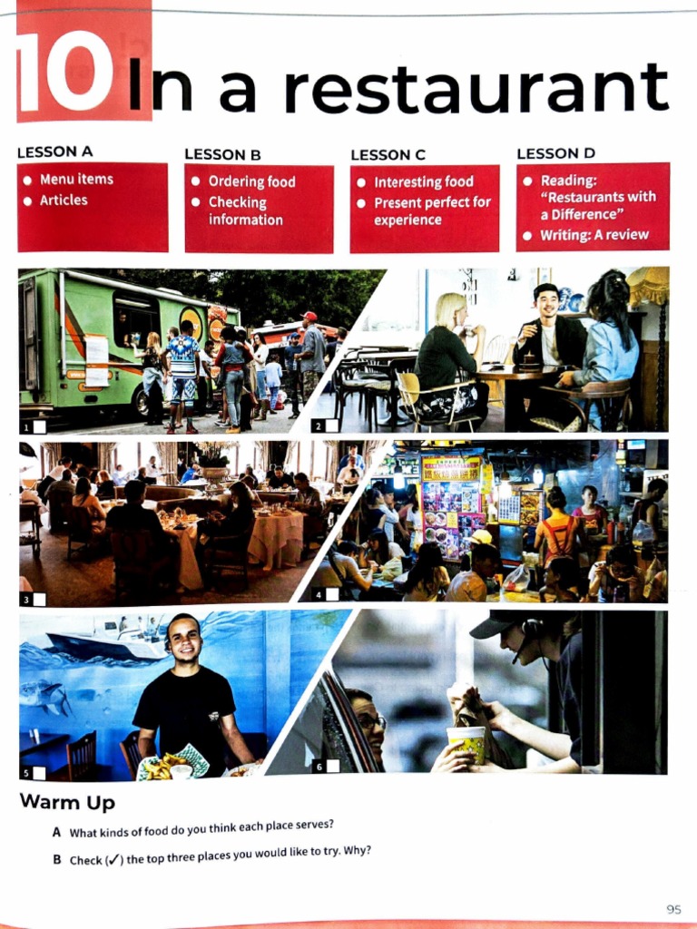 Four Corners 2 - Unit 10 | PDF | Menu | Restaurants