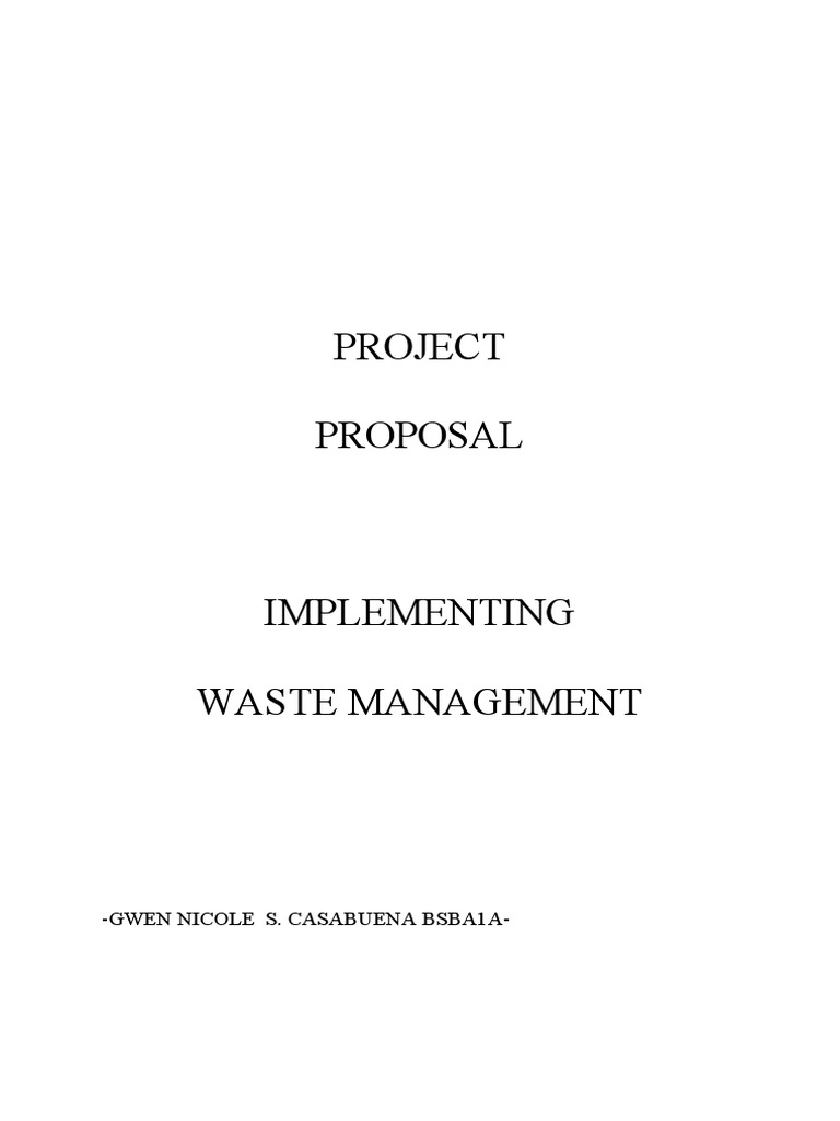 Waste Management Proposal for Barangay Handumanan | PDF | Waste | Waste ...