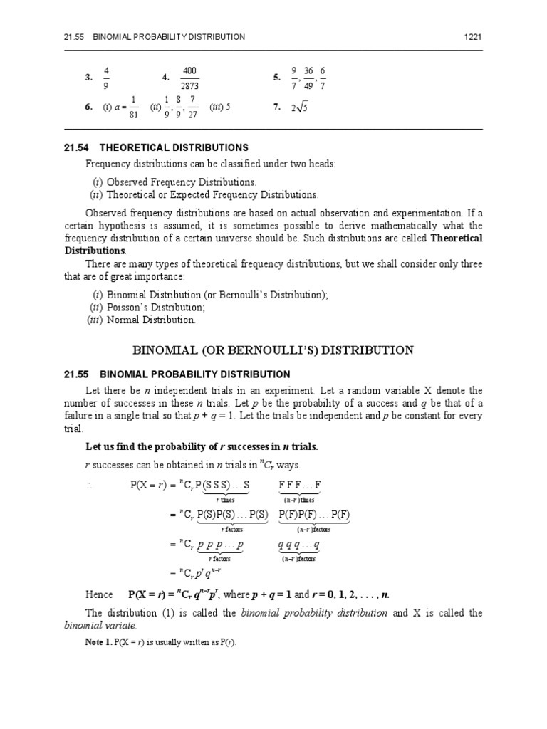 Binomial Distribution Guide | PDF | Probability Distribution | Teaching ...