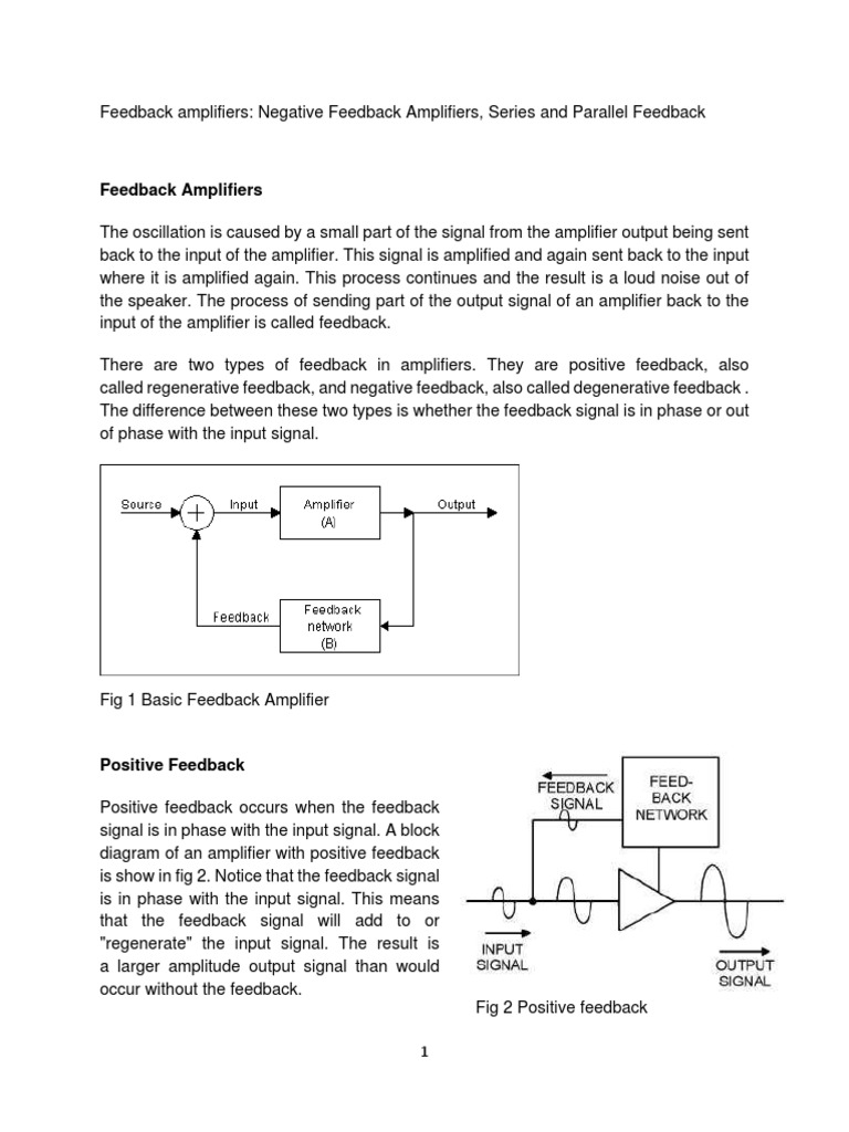 Feedback Amplifiers | Download Free PDF | Amplifier | Operational Amplifier
