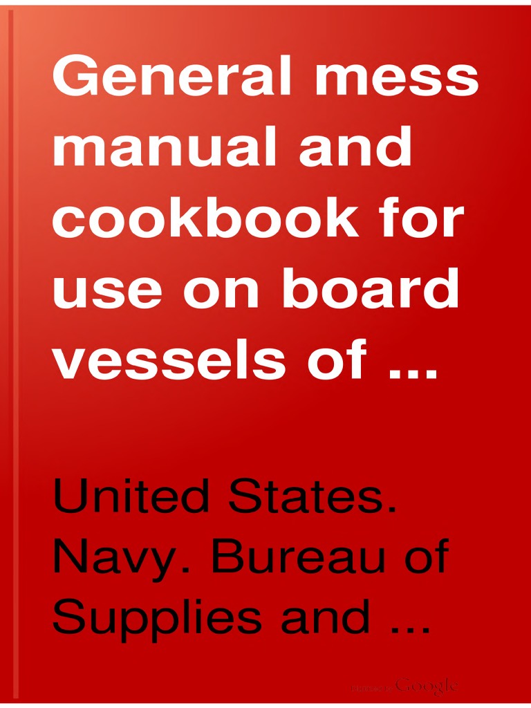 US Navy Cookbook 1904. | PDF