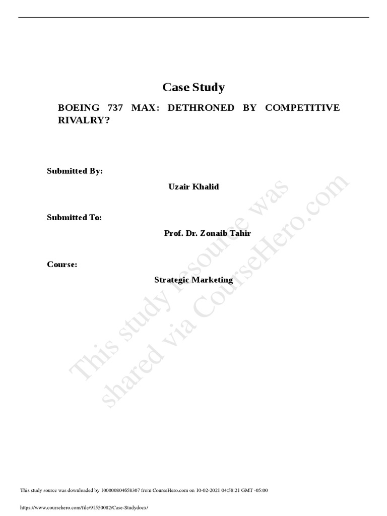 Boeing 737 MAX Crisis: Competitive Rivalry and Recovery Challenges ...