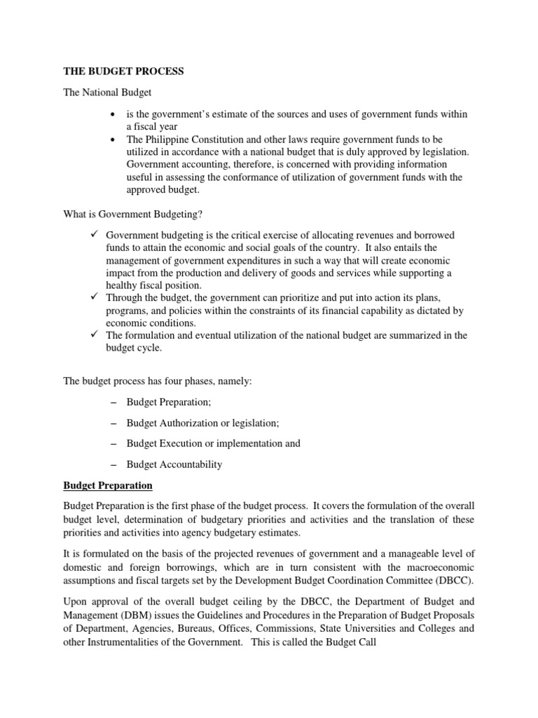 The Budget Process | PDF | Budget | Appropriation Bill