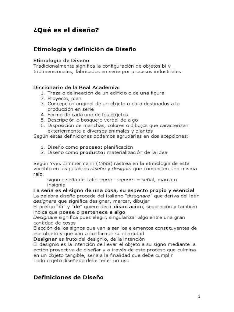 Etimología y definición del diseño | PDF | Diseño | Diseño gráfico