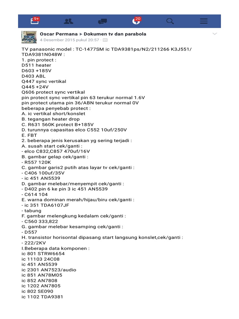 TV Panasonic Ic TDA9381 | PDF | Teknologi & Rekayasa