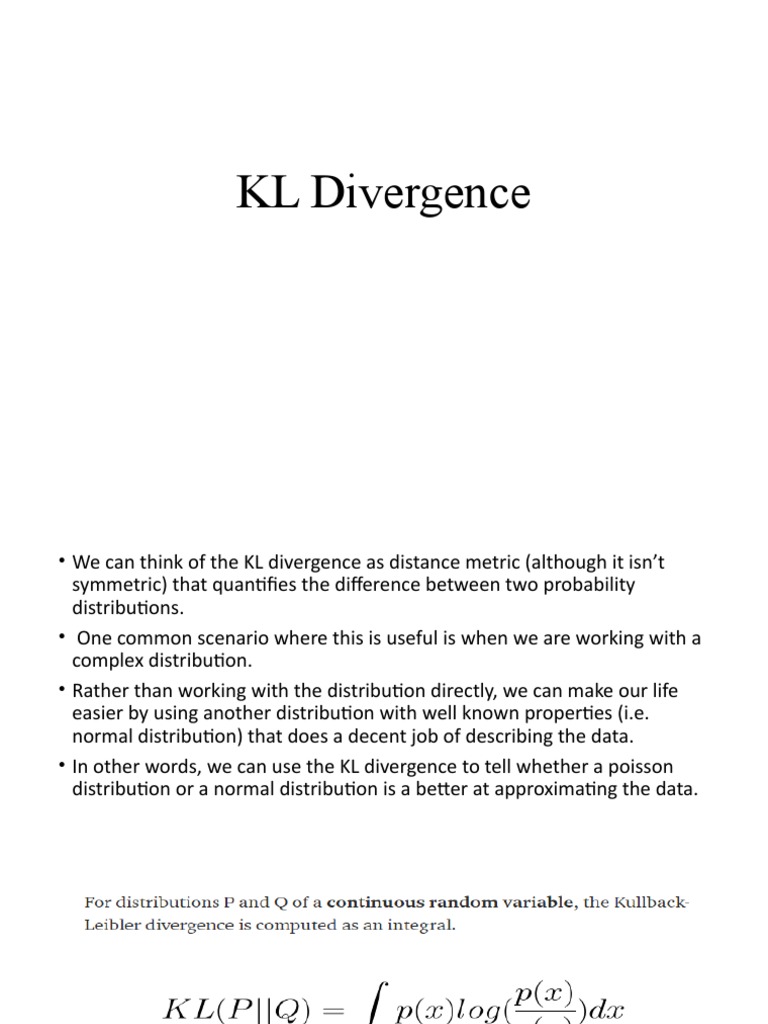 KL Divergence | PDF | Normal Distribution | Probability Density Function