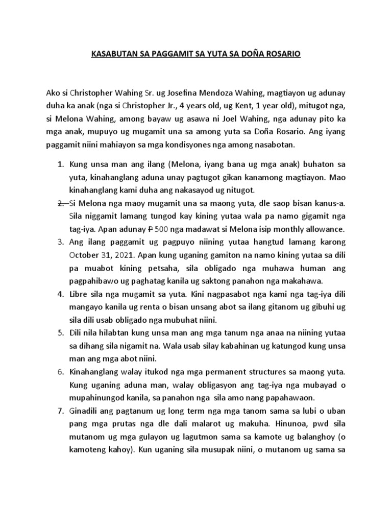 KASABUTAN - Ilang | PDF