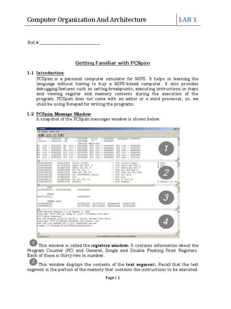 PCSpim MIPS Simulator Lab Guide | PDF | Logic Gate | Hardware Description Language