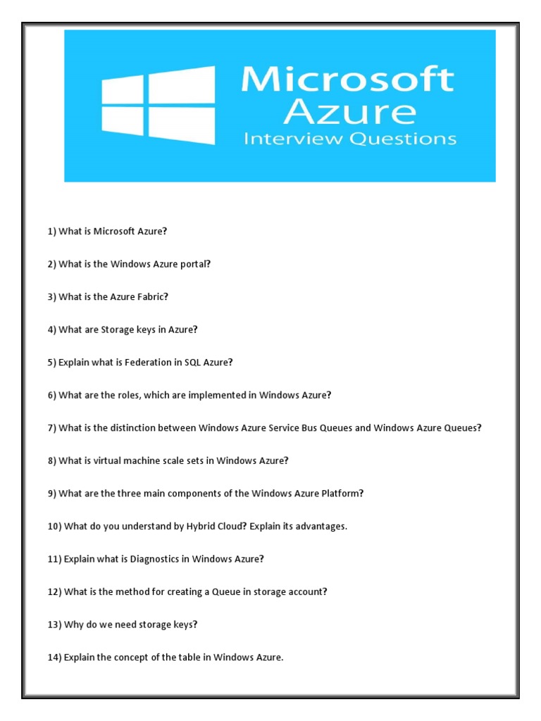 Azure Interview Questions Set-2 | PDF