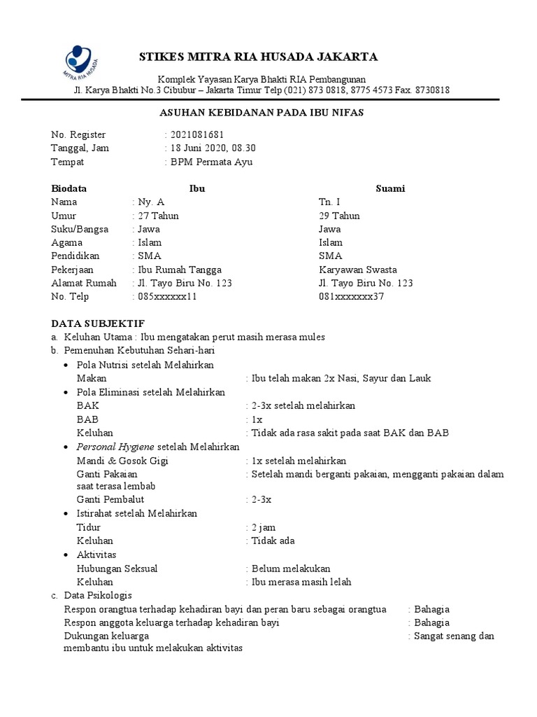 Isi - Soap Nifas KF 1 | PDF