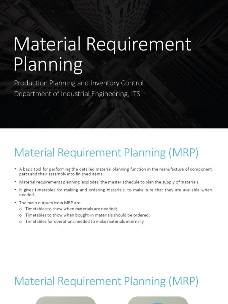 Material Requirement Planning (MRP) - Final | PDF | Information ...