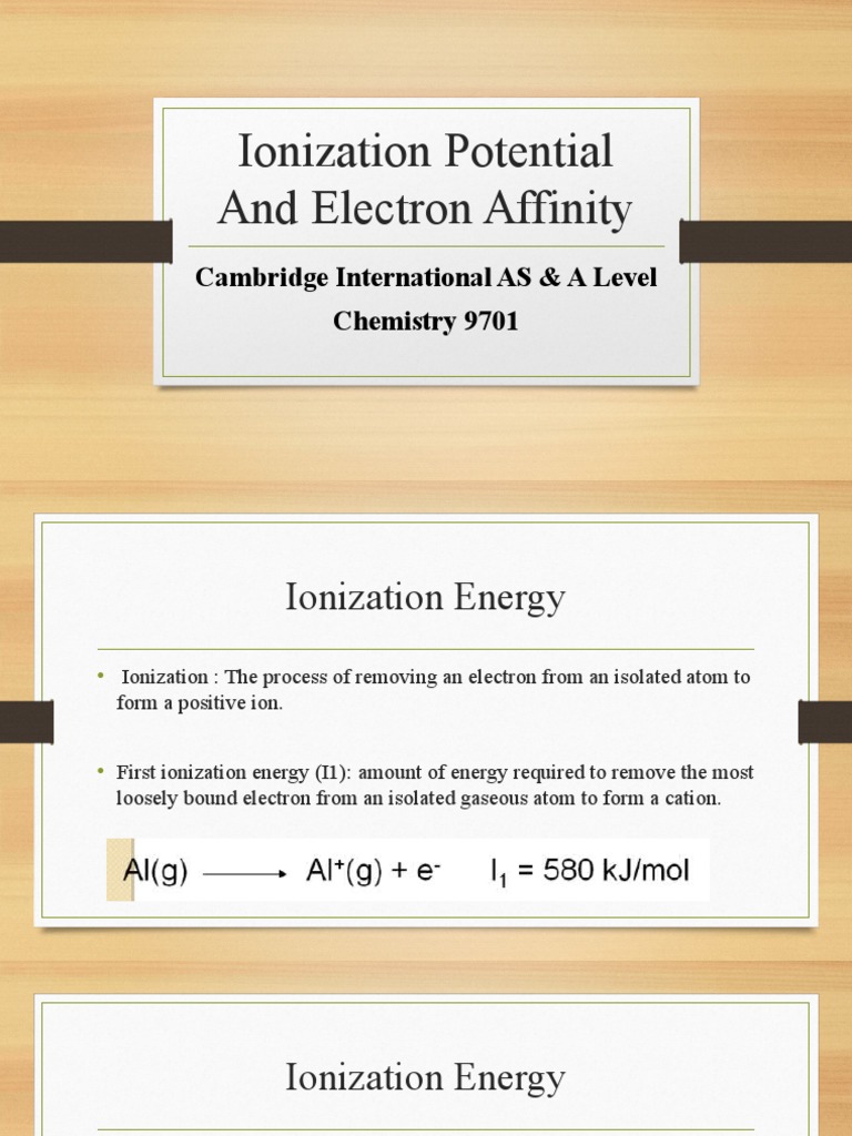 Chapter 19.1-Ionization&electron Affinity | PDF | Ion | Ionization