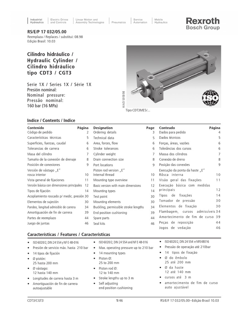 Cilindros Rexroth 2 | PDF | Engenharia Mecânica