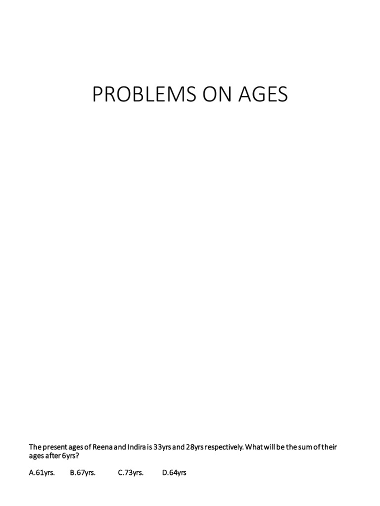 Problems On Ages | PDF