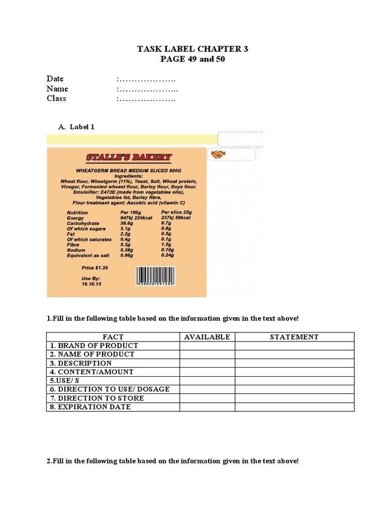 Task For Label Part 1 KLS 9 30 September 2021 | PDF