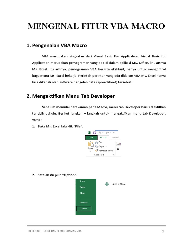 Mengenal Fitur VBA Macro | PDF