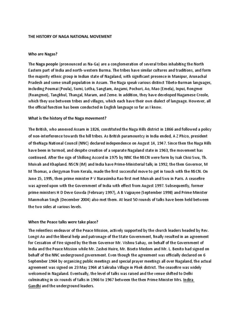 The History of Naga National Movement | PDF | South Asia