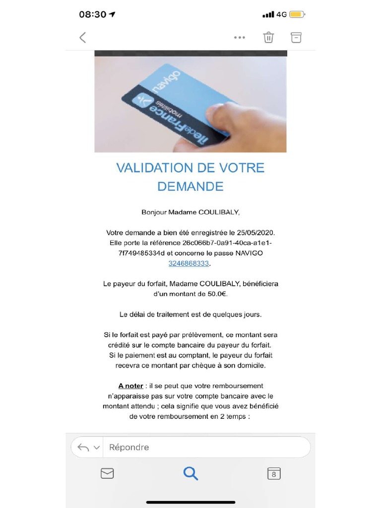 Justificatif Navigo | PDF