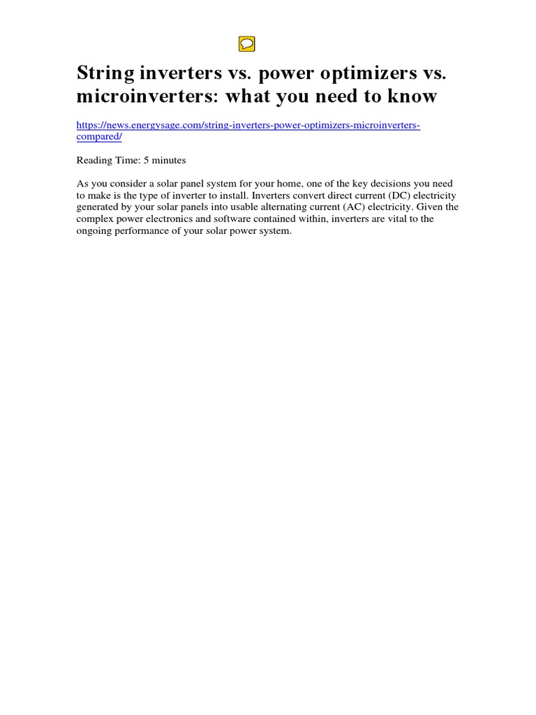 Solar Inverter Types Explained | PDF | Power Inverter | Solar Panel