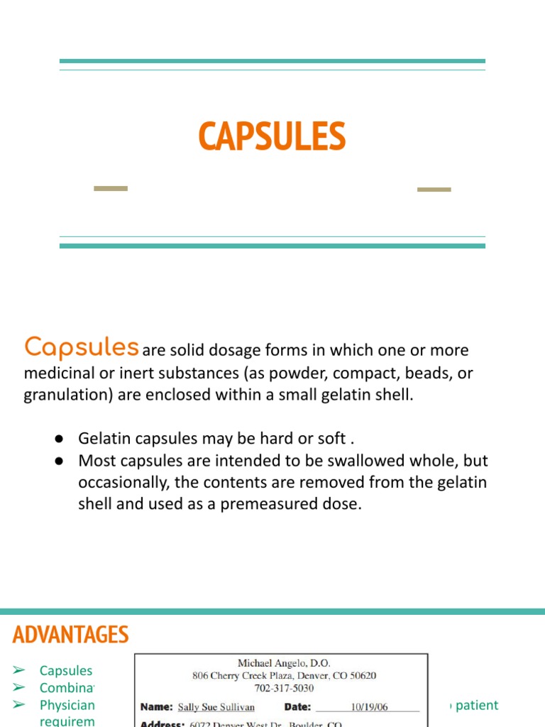 Capsules | PDF | Pharmaceutical Formulation | Tablet (Pharmacy)