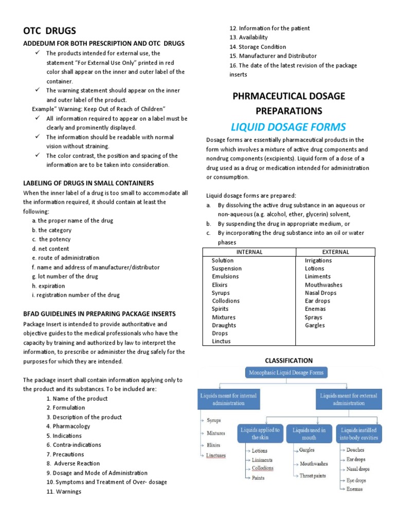 Liquid Dosage Forms: Otc Drugs | PDF | Emulsion | Surfactant
