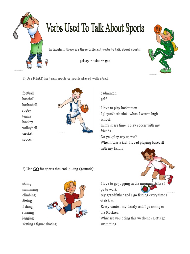 Verbs for Discussing Sports in English | PDF | Sports | Leisure