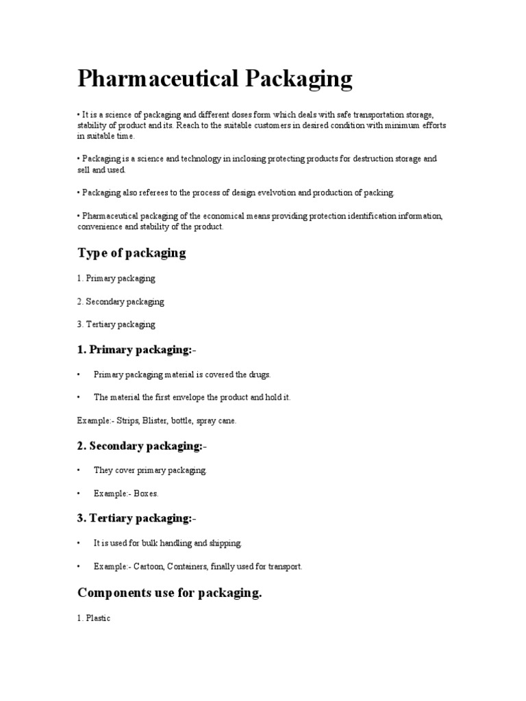 Pharmaceutical Packaging | PDF | Aerosol | Packaging And Labeling