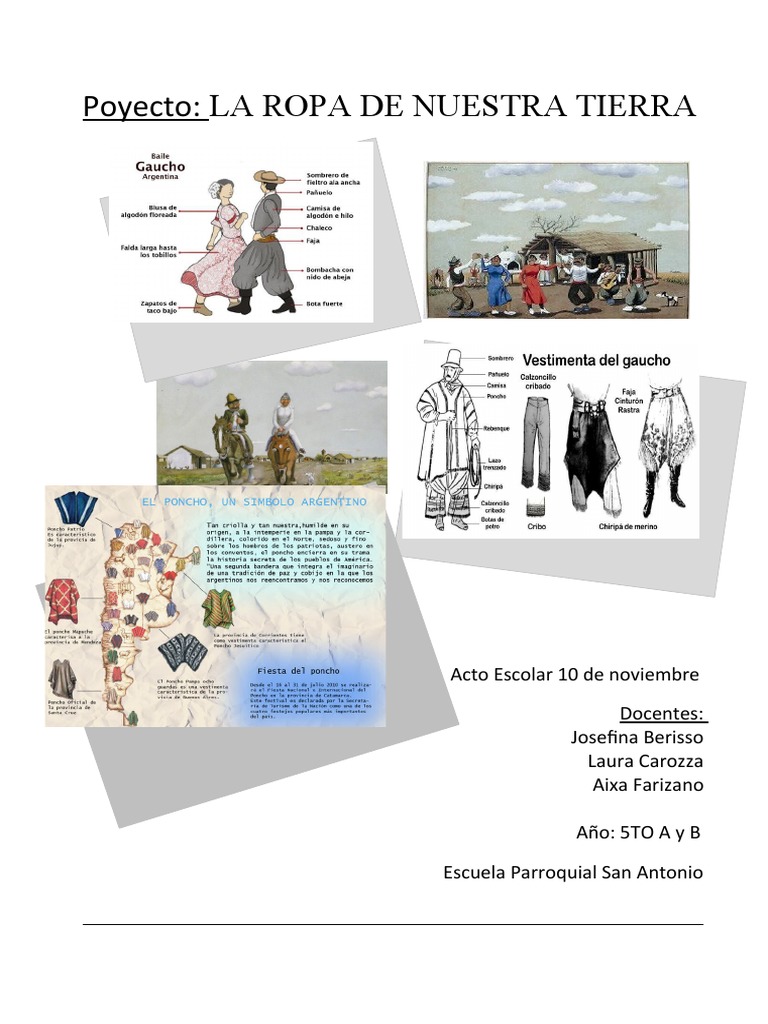 Proyecto La Ropa de Nuestra Tierra 5to A y B | PDF | Folklore | Información
