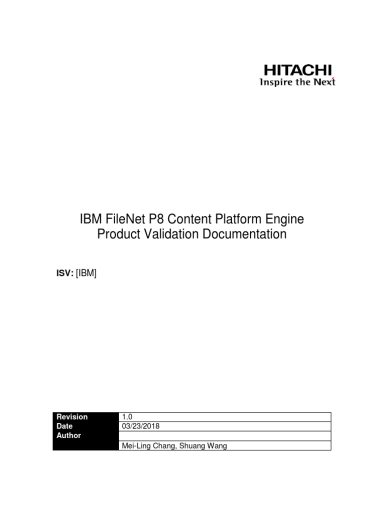 Ibm Filenet P8 Content Platform Engine Product Validation Documentation ...