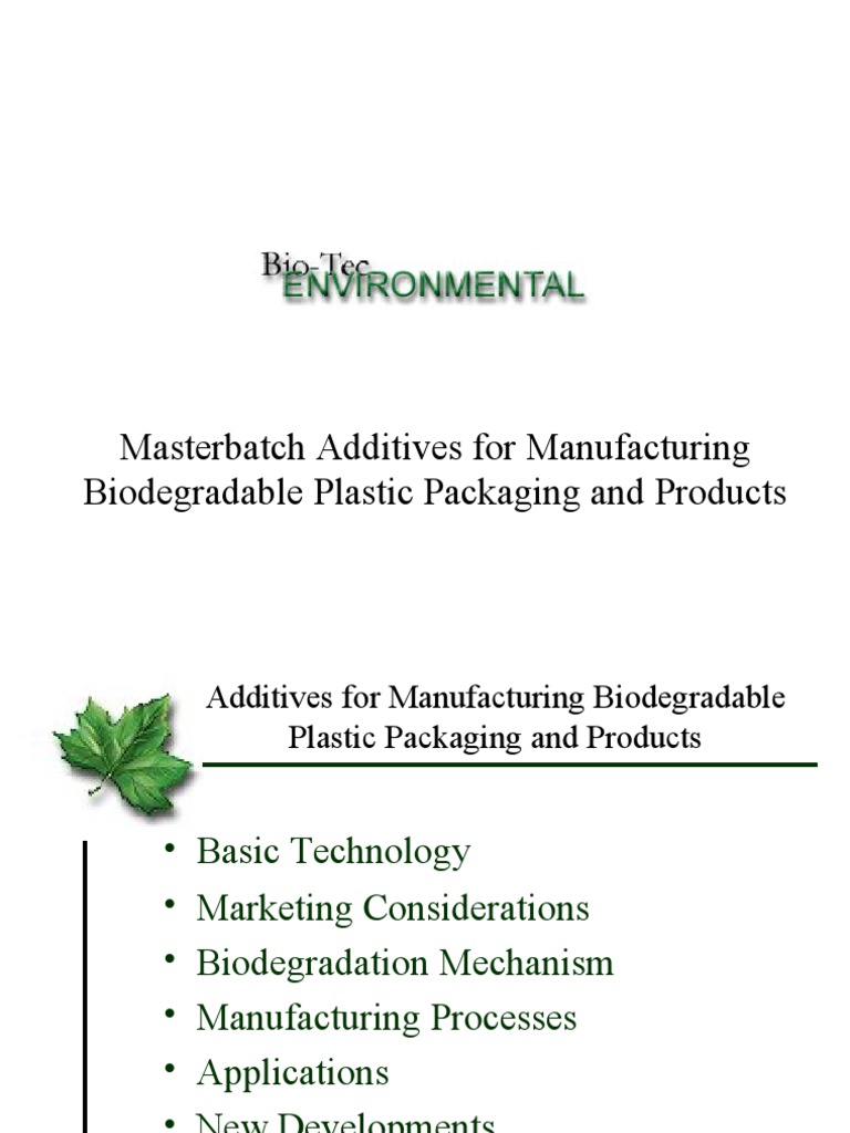 Masterbatch Additives For Manufacturing Biodegradable Plastic Packaging ...