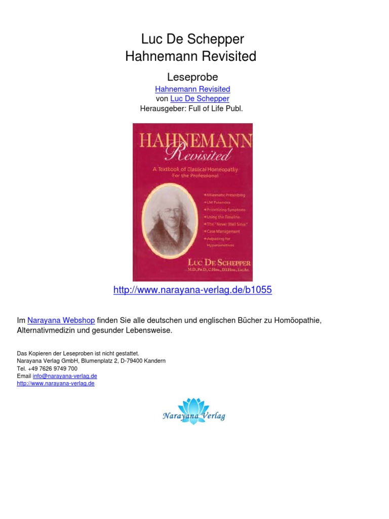 Hahnemann Revisited Luc de Schepper.01055 | PDF | Homeopathy ...