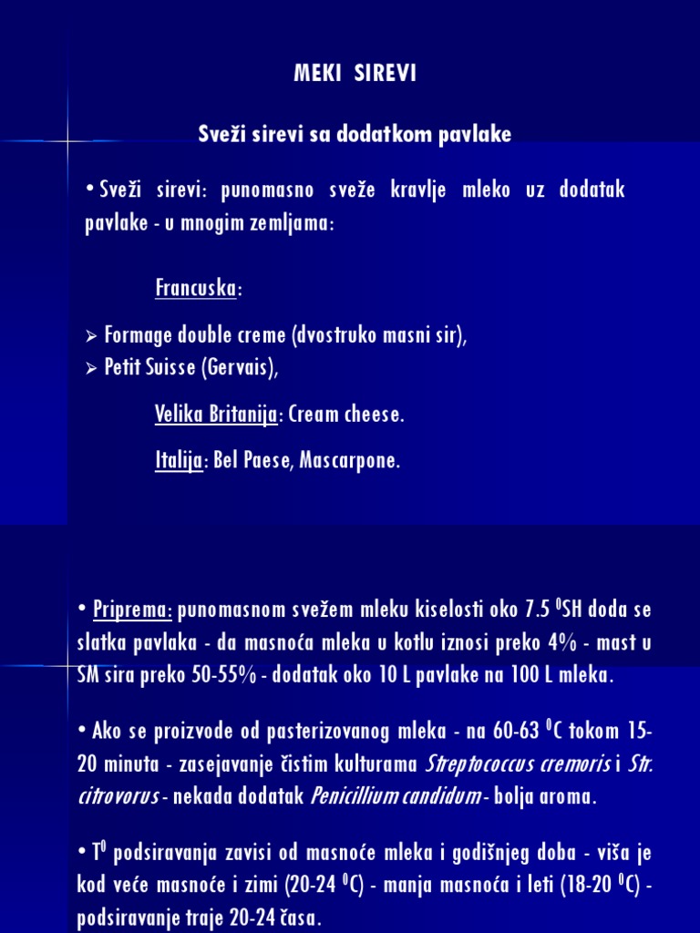Meki sirevi sa pavlakom: Priprema i vrste | PDF