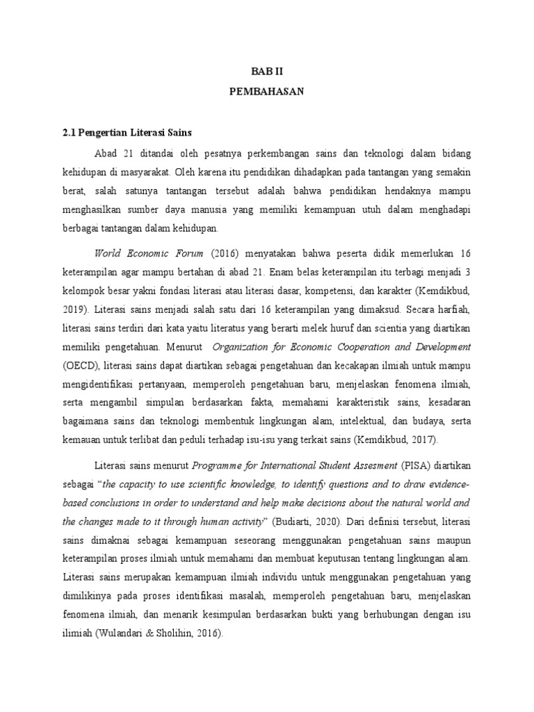 Makalah Literasi Sains | PDF