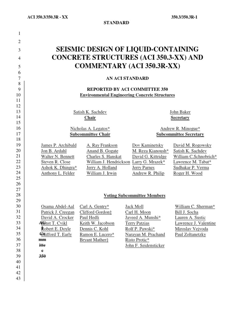 Aci 350.3 Standard Commentary | PDF | Force | Prestressed Concrete