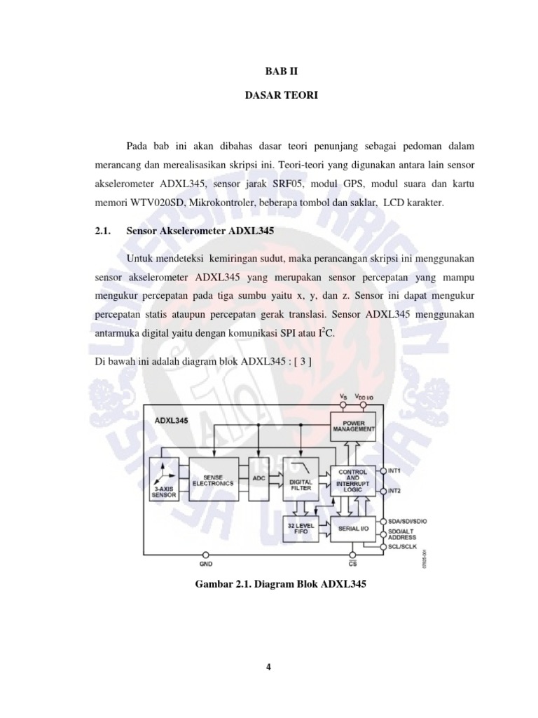 BAB II DASAR TEORI Sensor Akselerometer ADXL345 | PDF | Komputer