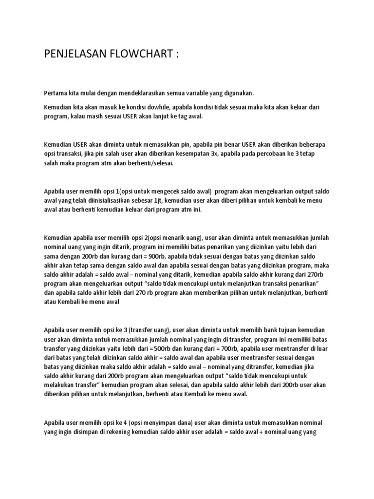Penjelasan Flowchart | PDF
