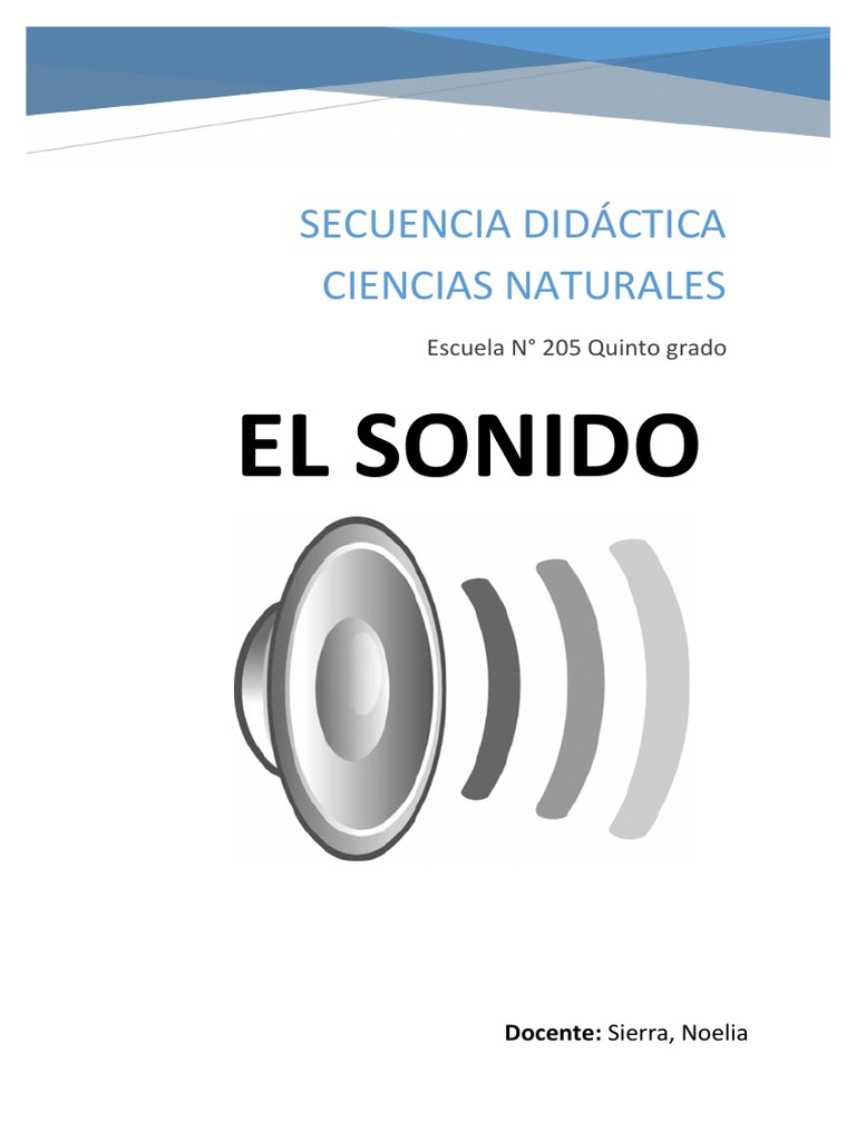 Secuencia Naturales EL SONIDO Quinto Grado - PDF Versión 1 | PDF ...