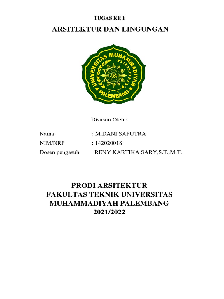 M Dani Saputra 142020018 Arsi Lingkungan Tugas Ke 1 Pdf
